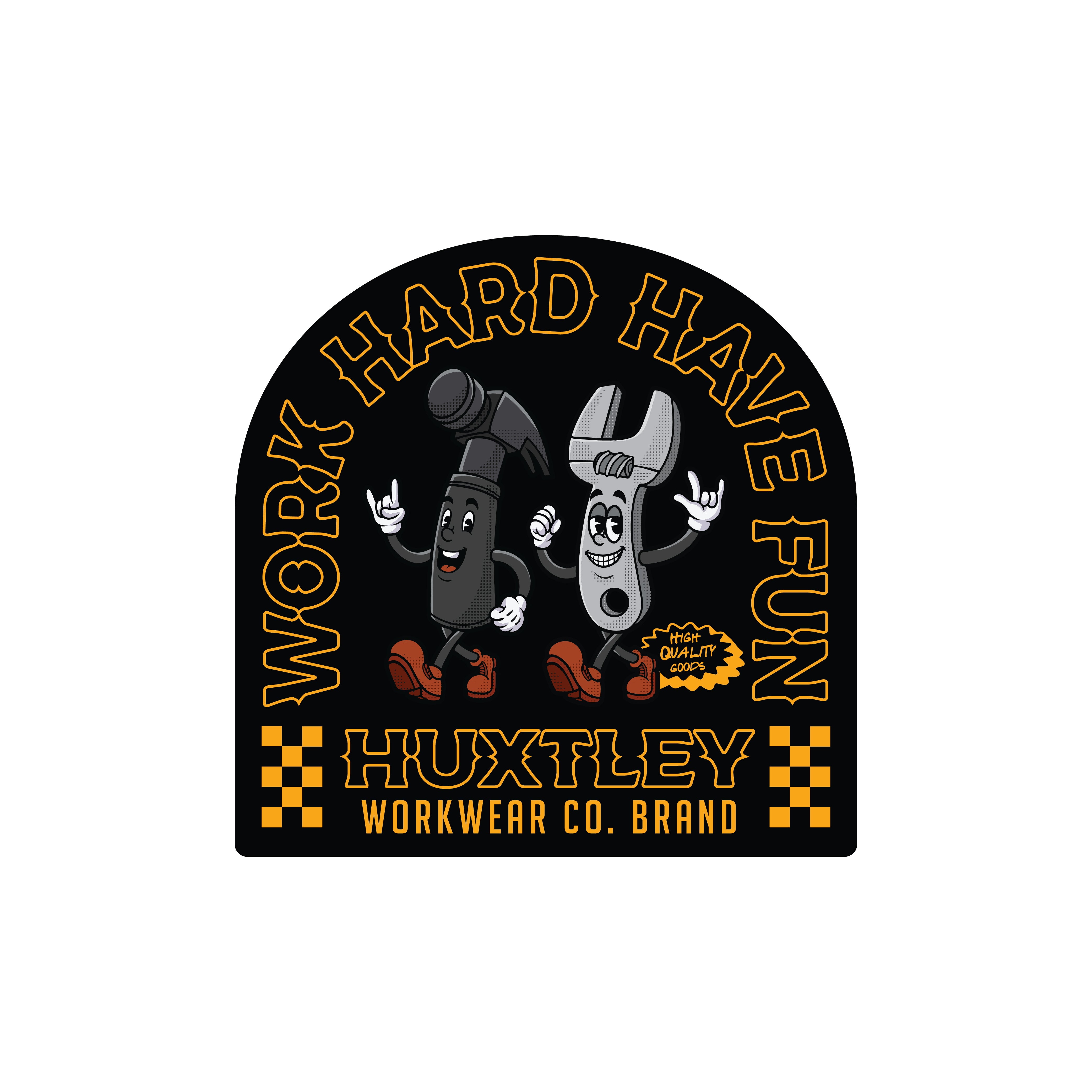 "Work Hard Have Fun" Sticker – Huxtley
